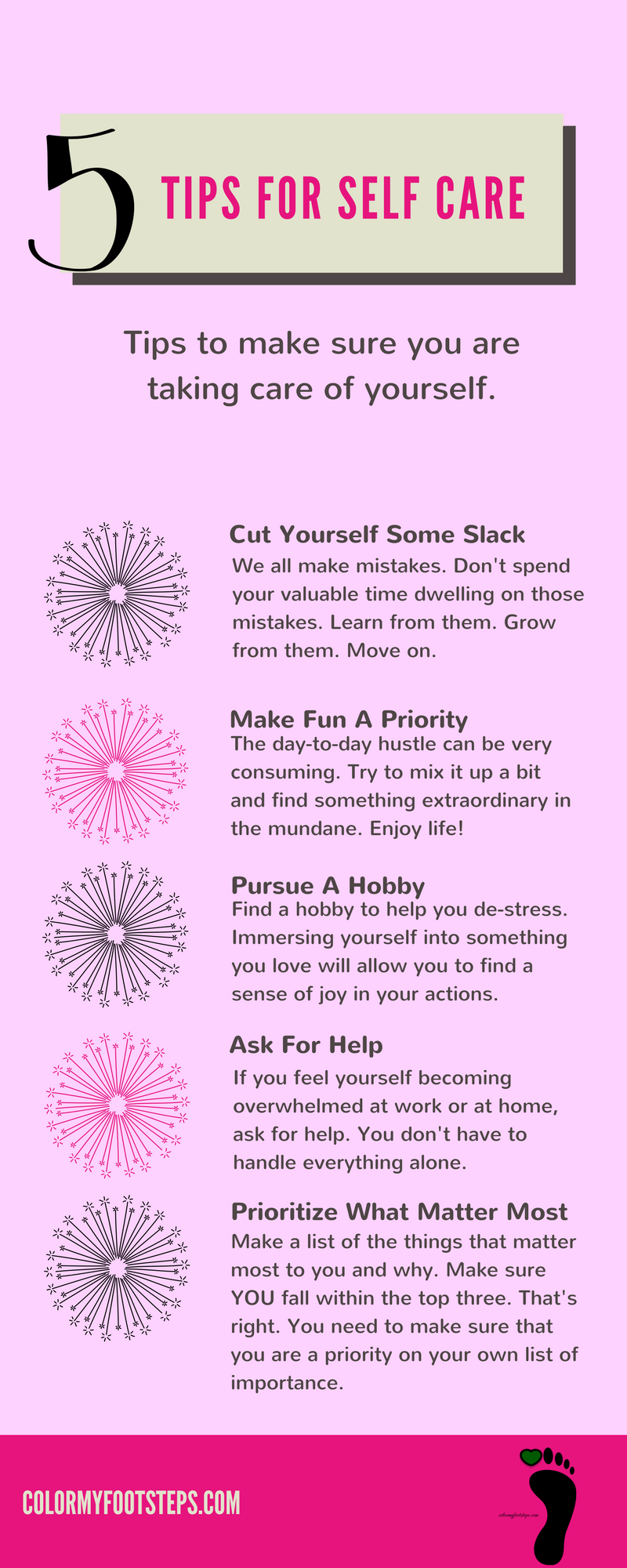 Tips For Self Care – ColorMyFootsteps